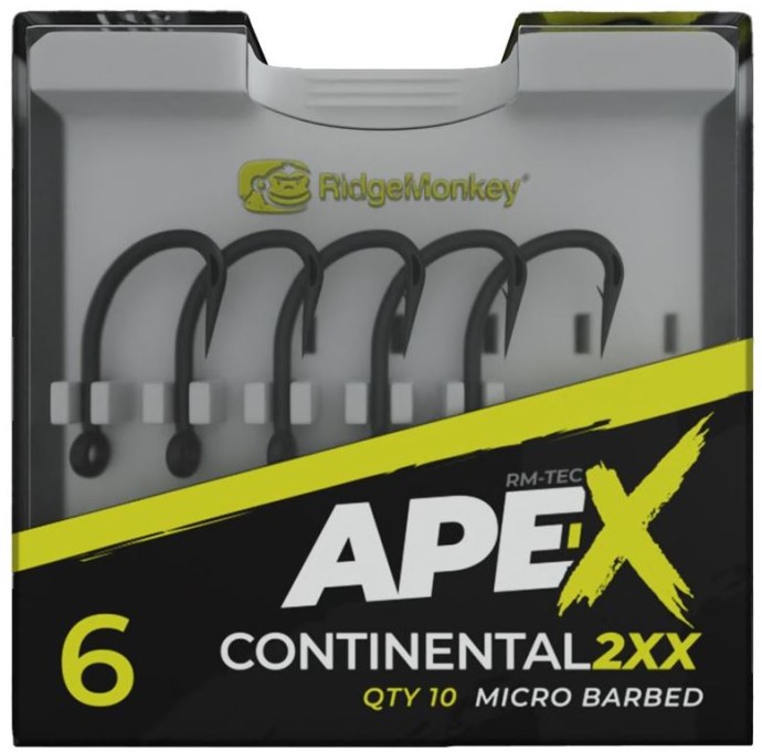 10kom - Udica RidgeMonkey Ape-X Continental 2XX Barbed | Tropic Fishing HR