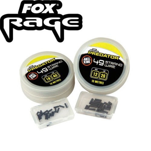 Ocelové Lanko s Krimpy Rage Predator 49 Strand Steel Wire 10m Inc ...