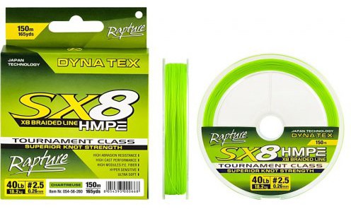 Upredenica Rapture Dyna-Tex SX-8 Chart 150m 0,100mm/4,54kg | Tropic ...