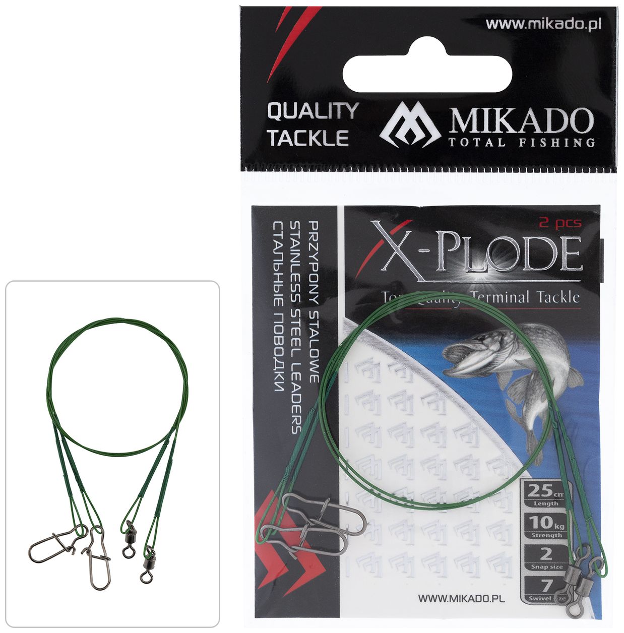 2ks - Oceľové Lanko Mikado FS 15kg zelené | Tropic Fishing SK